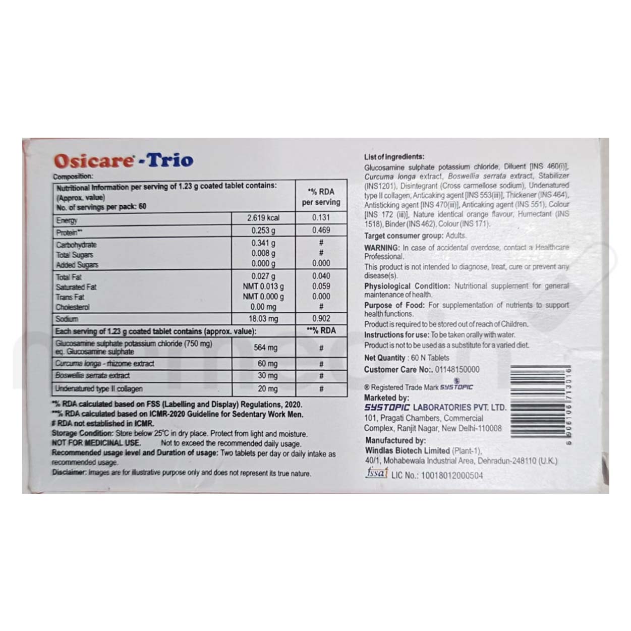 Buy Osicare Trio Tablet Online: Uses, Price and Composition | MrMed