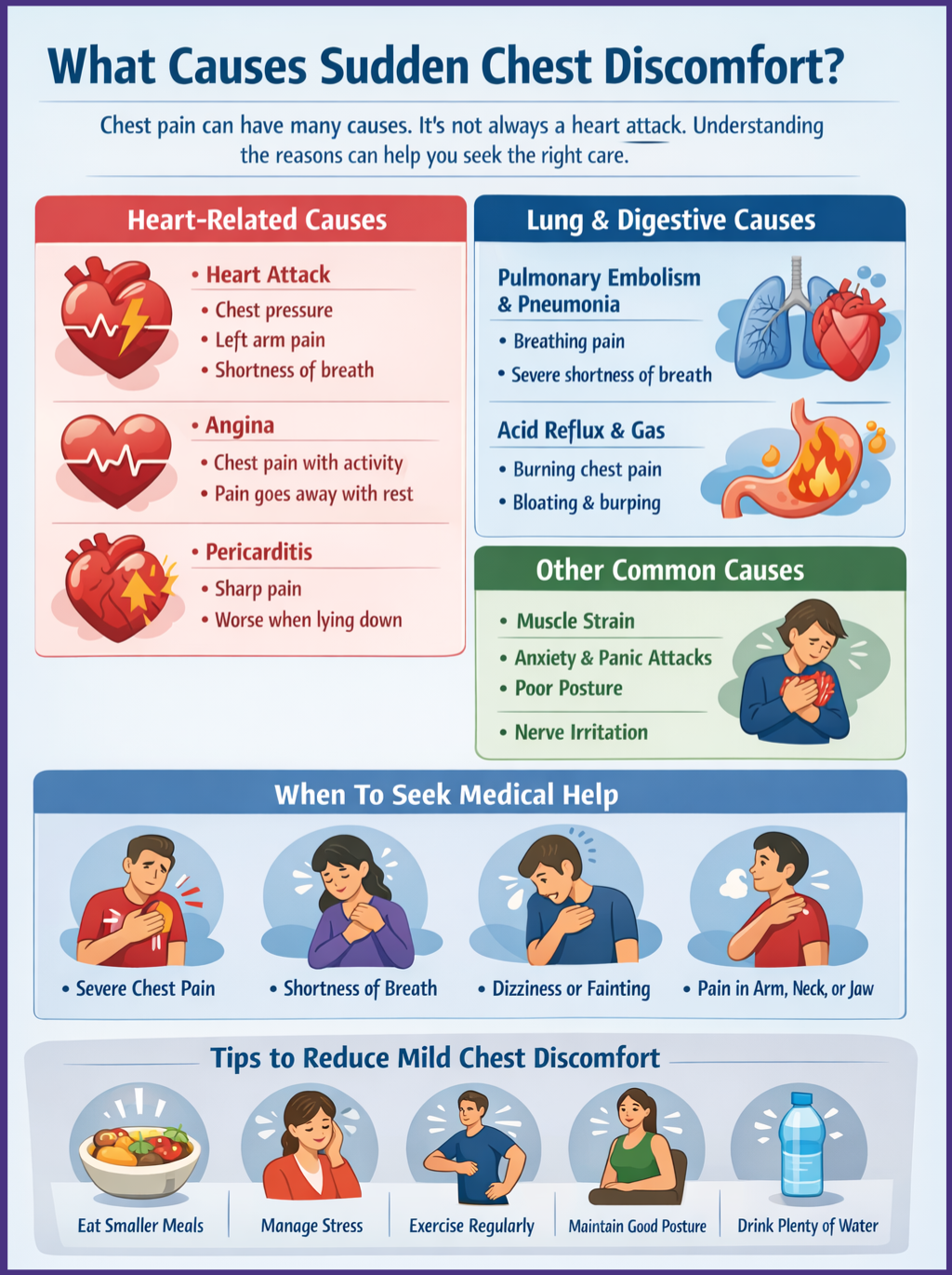 Sudden Chest Discomfort: Causes, Symptoms & When to Seek Help