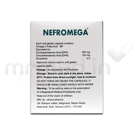 Buy NEFROMEGA CAPSULE Online: Uses, Price, Dosage, Instructions, Side ...